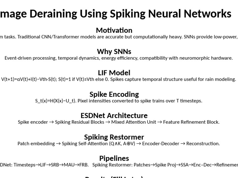 Spiking Deraining Poster | PDF