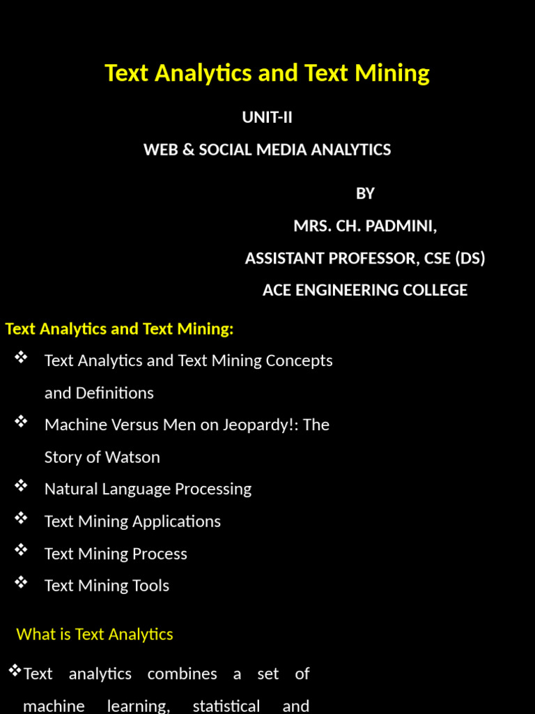 Unit II Wsma | PDF | Analytics | Part Of Speech