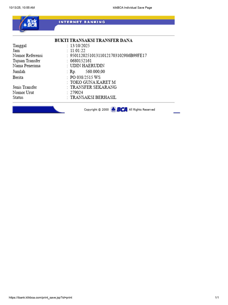 Po 038 2515 Ws Toko Guna Karet Mandiri | PDF