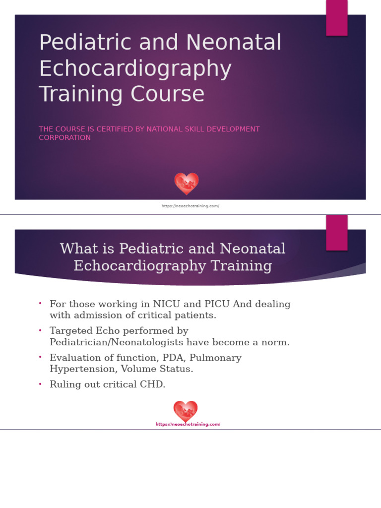 Pediatric Neonatal Echo Training Course | PDF