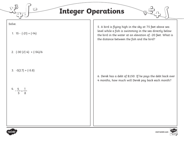 Integer Operations and Problem Solving | PDF