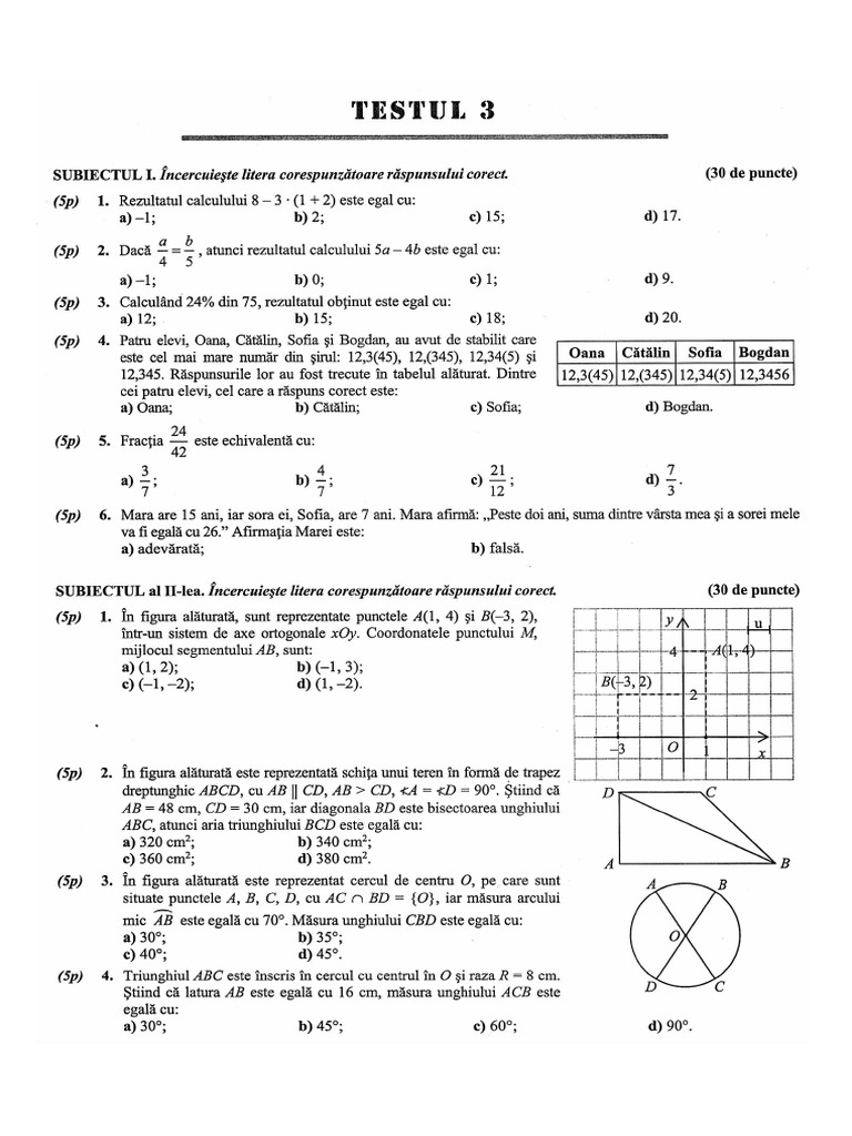 Testul 3 | PDF