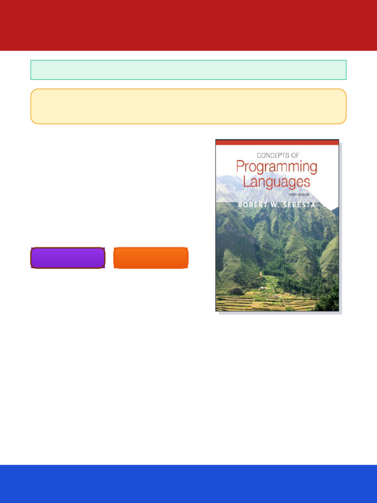 Concepts of Programming Languages (10th Edition) Sebesta Ebook Nonstop ...