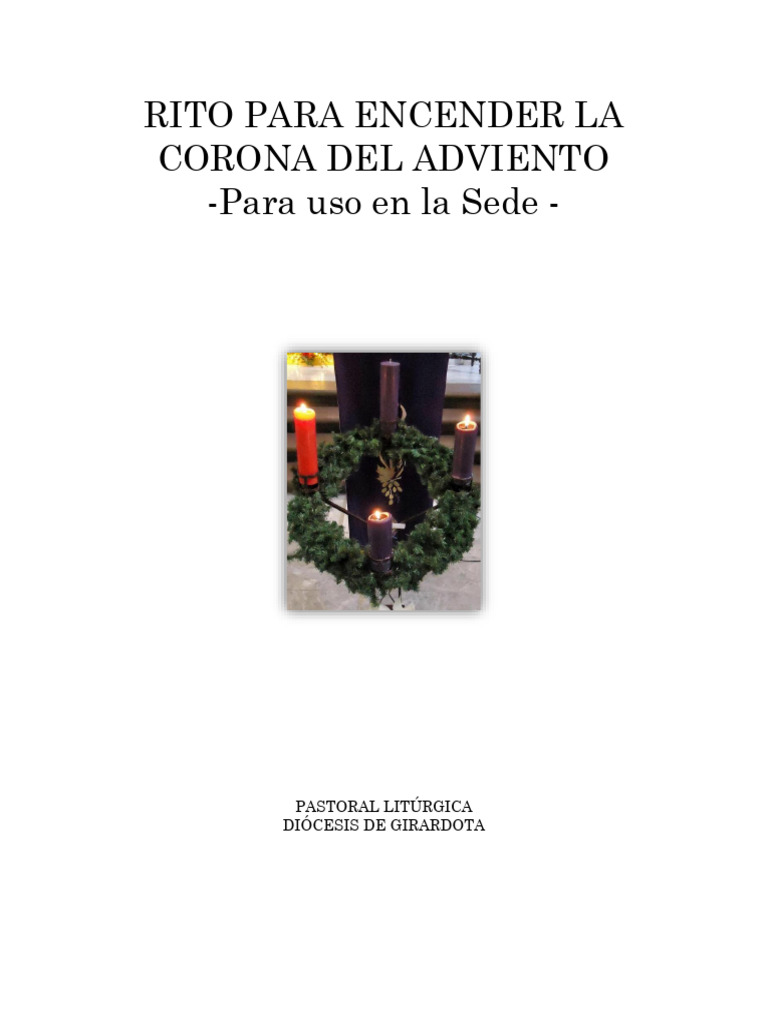 Rito para Encender La Corona Del Adviento Ciclo A Año 2025 | PDF ...