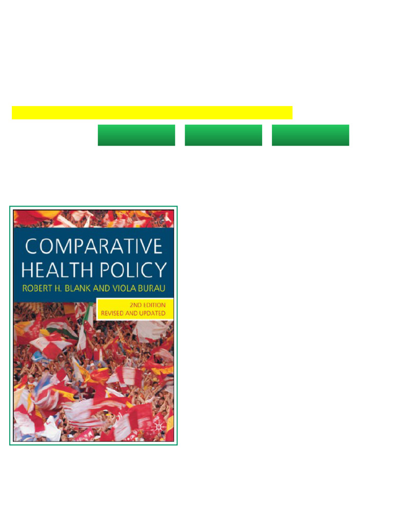 Comparative Health Policy Second Edition Robert H. Blank Full | PDF ...