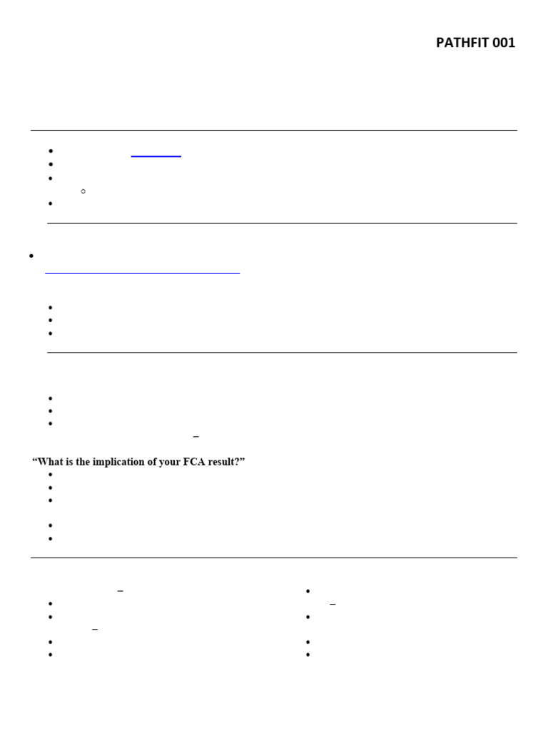 FCA Activity Instructions | PDF