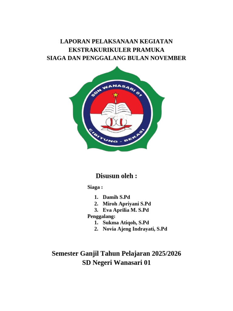 Laporan Pramuka SDN Wanasari 01 | PDF
