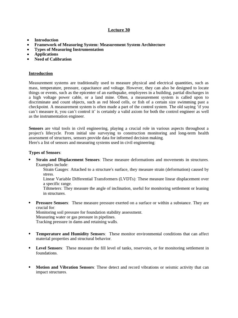 Fundamentals of Instrumentation and Measuring Systems | PDF ...
