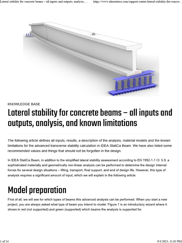 Advanced Lateral Stability for Beams | PDF | Deformation (Engineering ...