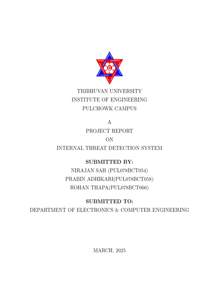 Internal Threat Detection System Report | PDF | Computer Network ...
