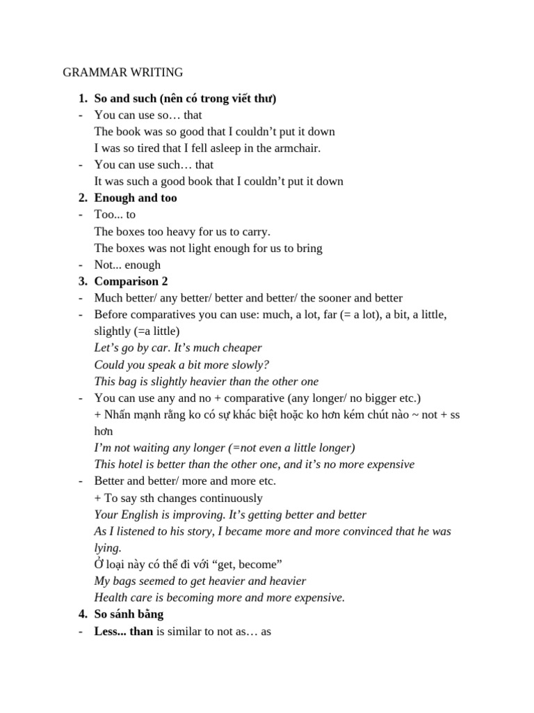 Grammar Writing | PDF