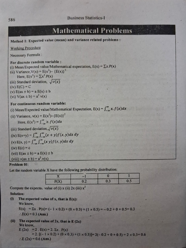 Statistics Math Expectation | PDF