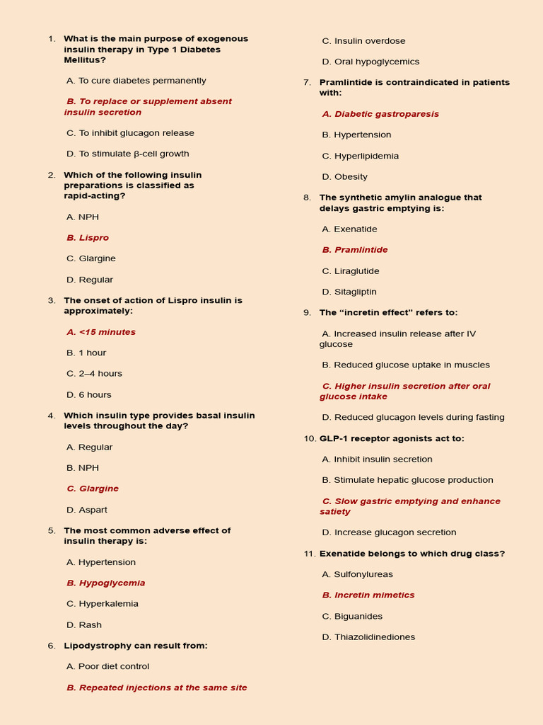 Pharmacology PRETEST | PDF | Insulin | Medical Specialties