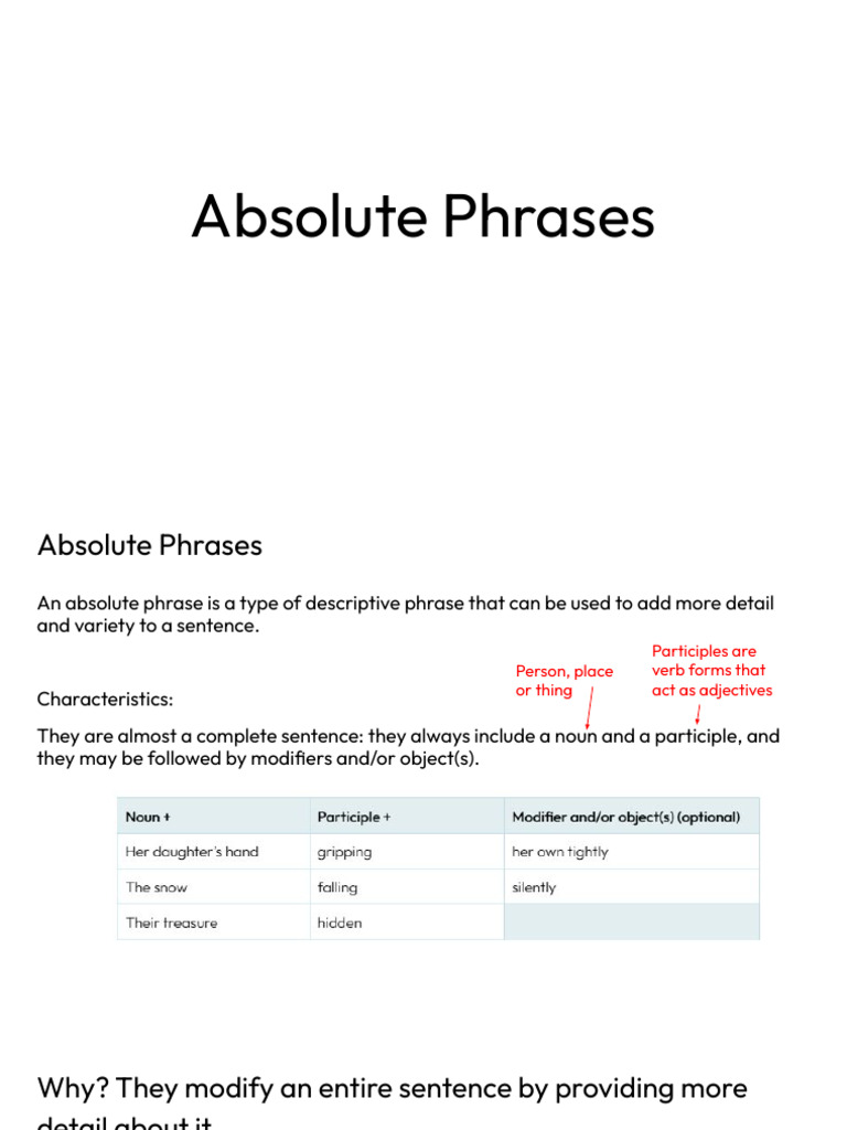 Absolute Phrases | PDF