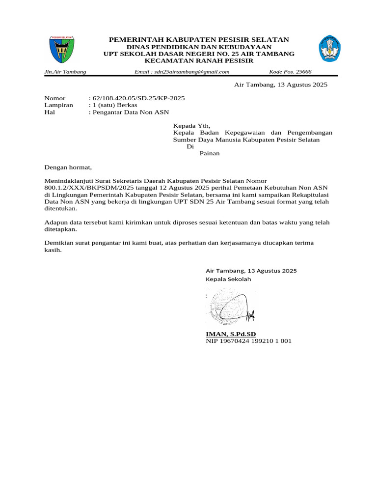 Surat Pengantar Pimpinan | PDF