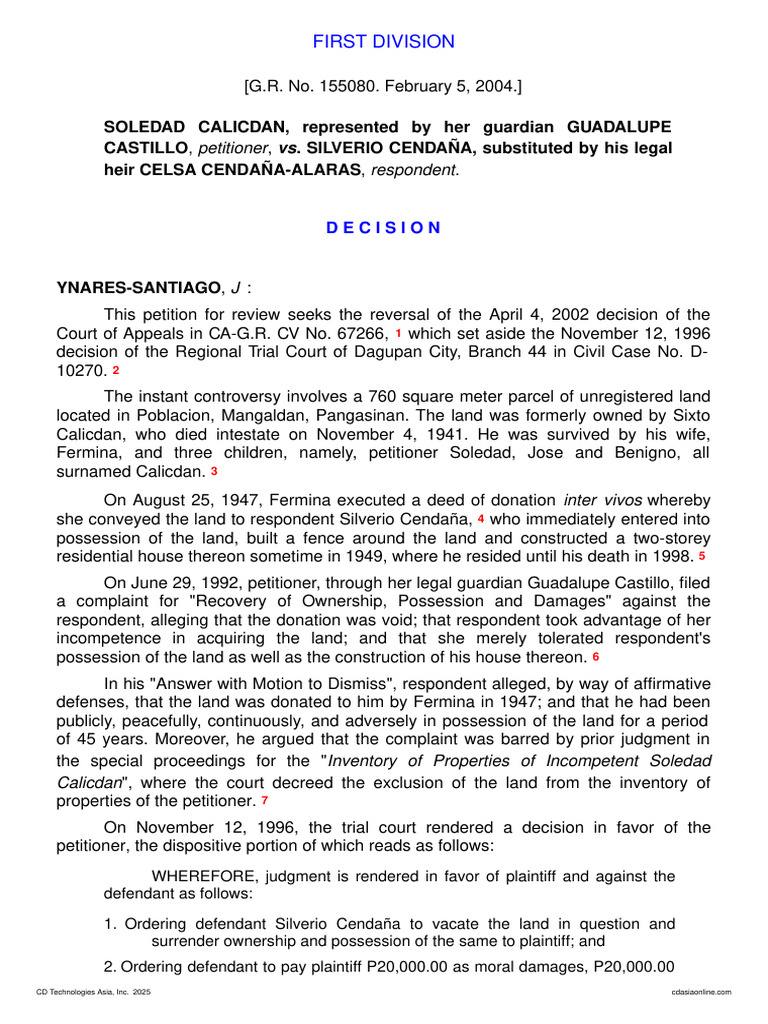 Calicdan v. Cendaña | PDF
