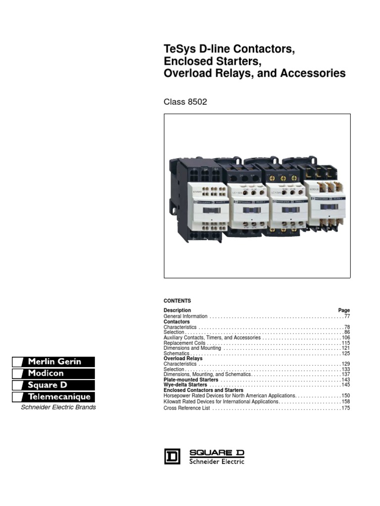 Tesys D-Line Contactors, Enclosed Starters, Overload Relays, and ...