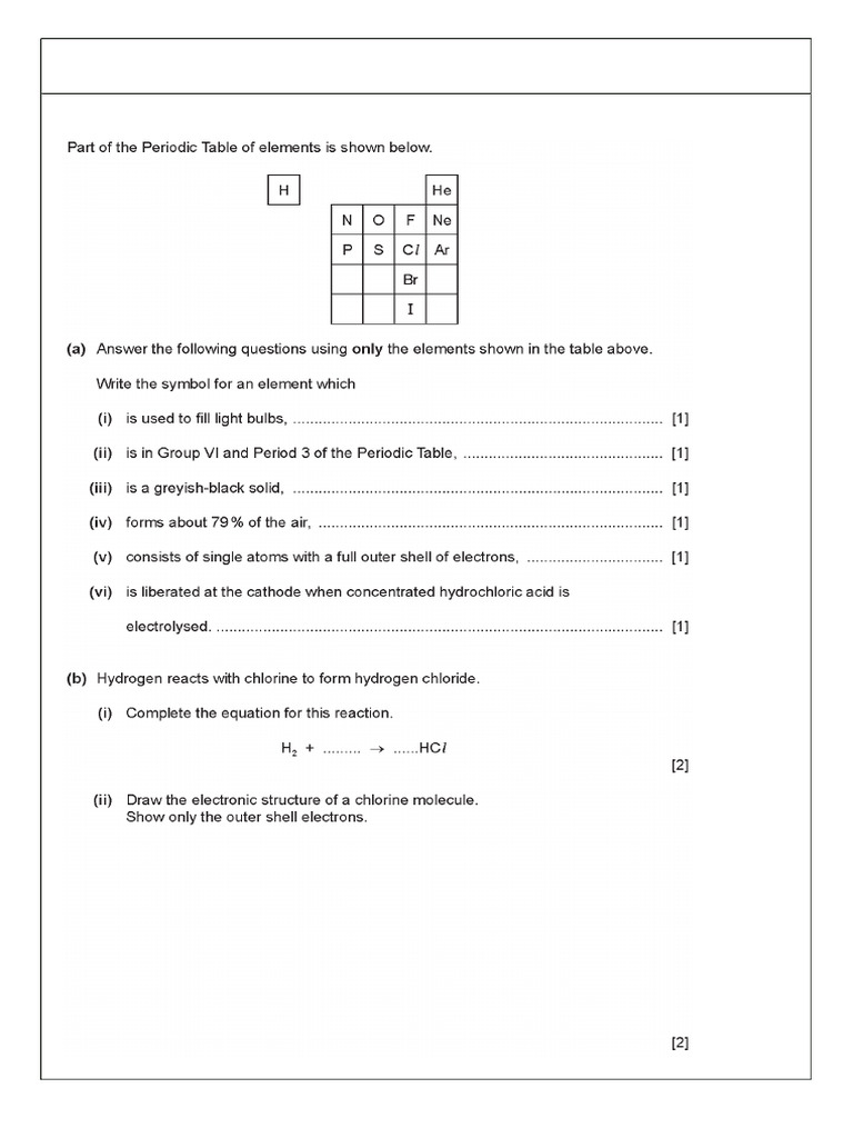 Periodic Table Practice 6 P3 Cam Unlocked | PDF