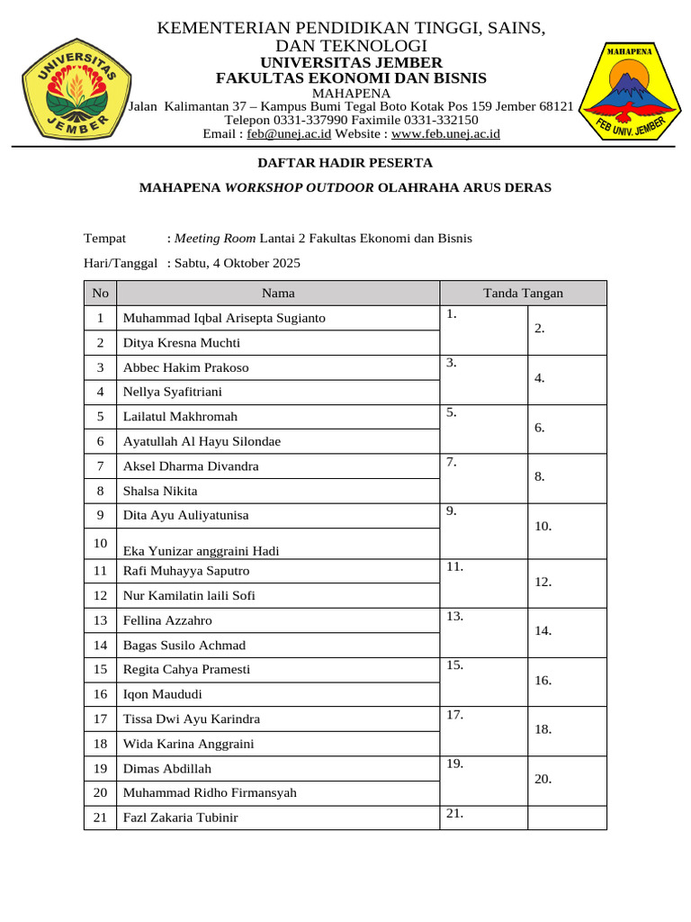 Registrasi Peserta Workshop | PDF