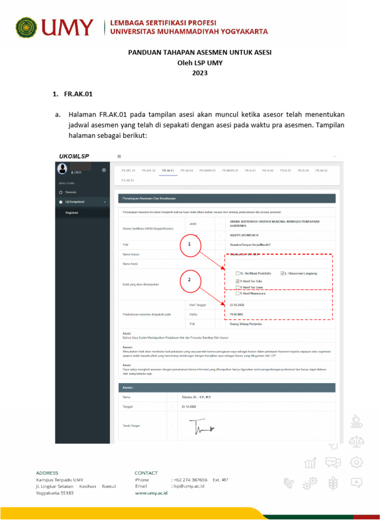 Tutorial Tahapan Asesmen Untuk Asesi | PDF