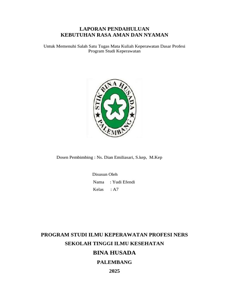 LP LK Aman Dan Nyaman Yudi Efendi Nim. 25149011618 | PDF