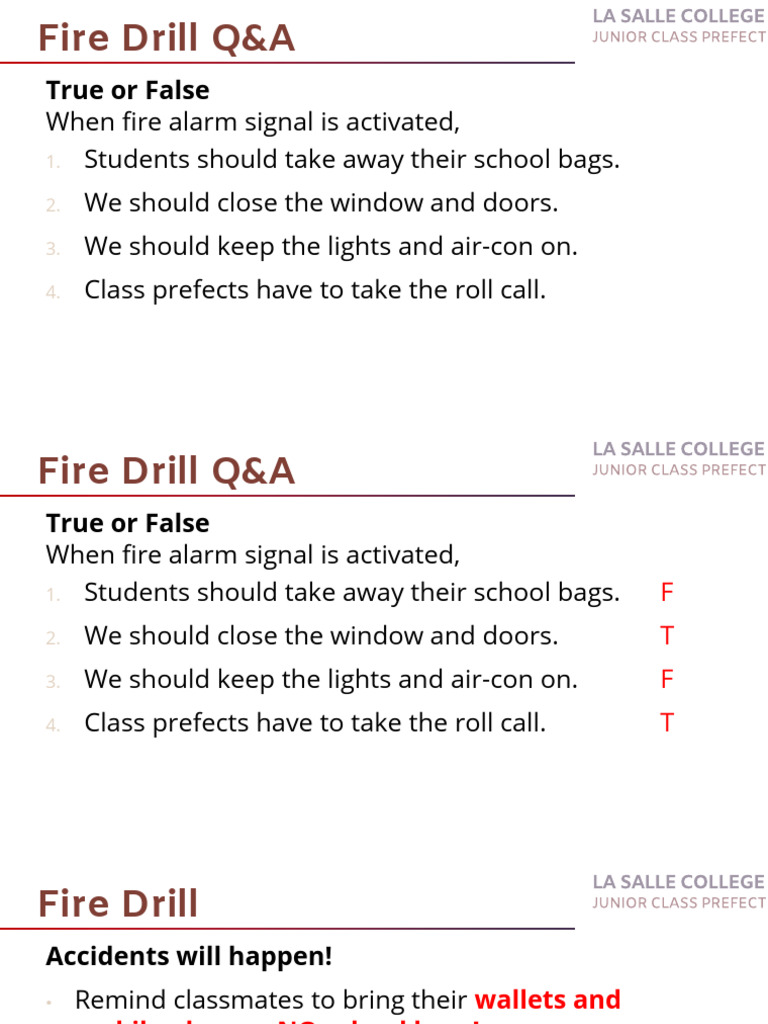 Fire Drill Guidelines and FAQs | PDF