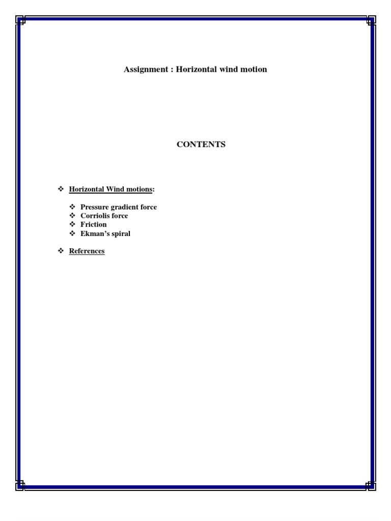 Assignment: Horizontal Wind Motion | PDF | Wound | Meteorology