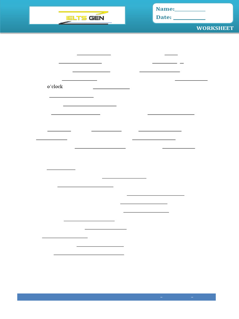 Past Continuous - Worksheet 1 | PDF