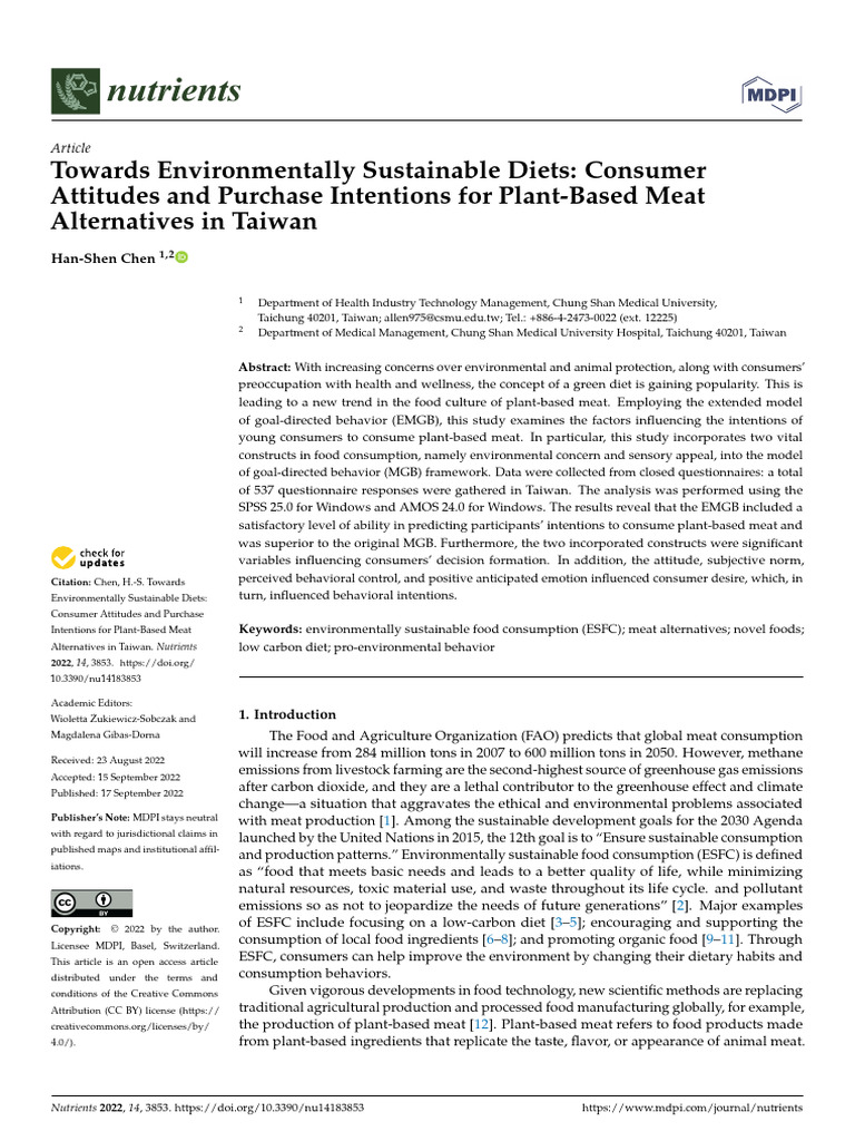 16 - Towards Environmentally Sustainable Diets Consumer Attitudes and ...