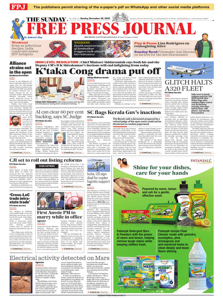 Free Press Journal 30-11-2025 | PDF | Mars
