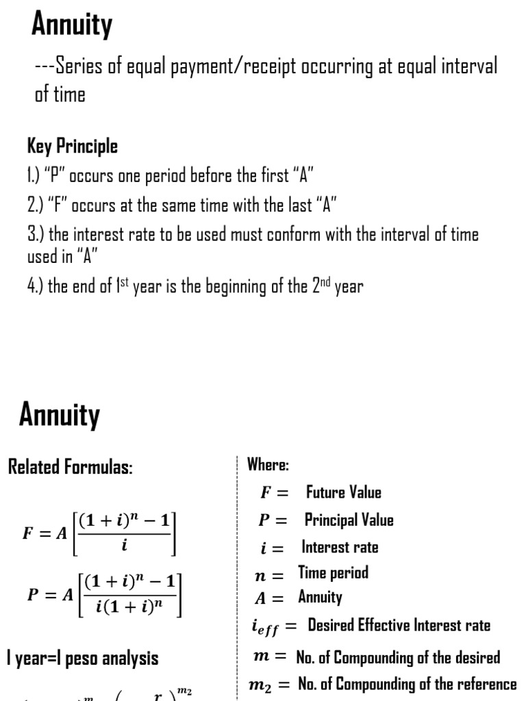 Series of Equal Payment/receipt Occurring at Equal Interval of Time ...