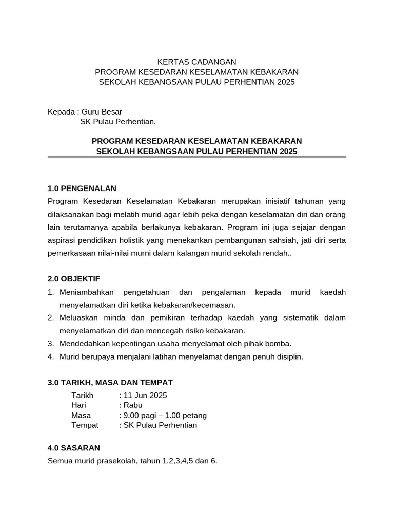 Kertas Kerja Fire Drill | PDF