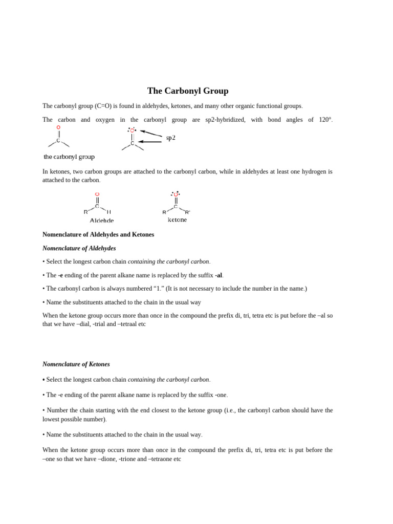 Topic 6 - Carbonyl Compounds | PDF | Aldehyde | Ketone