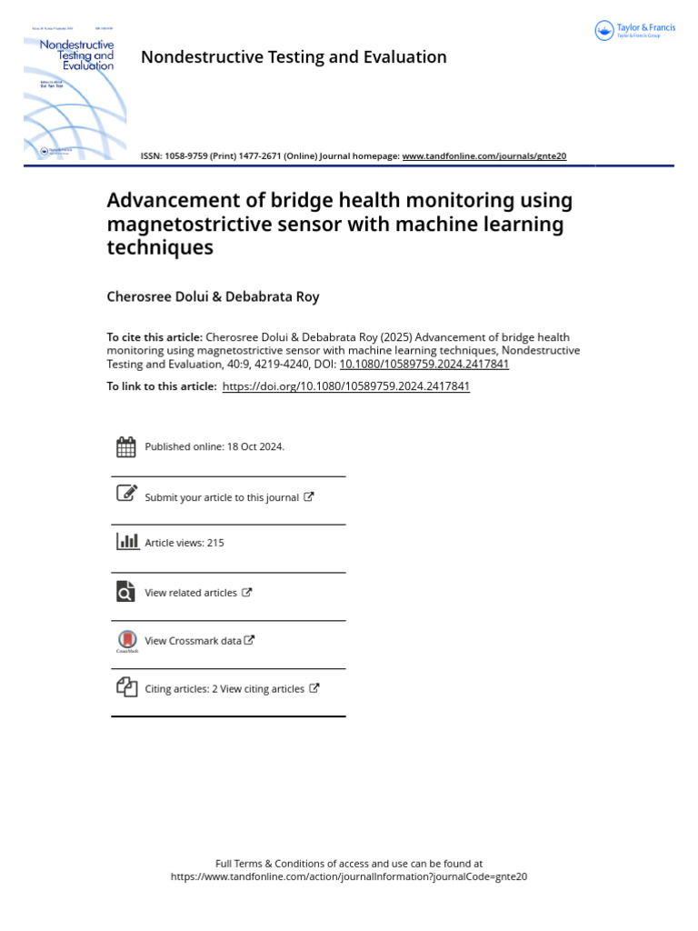 Bridge Health Monitoring with ML Sensors | PDF | Deep Learning | Data ...