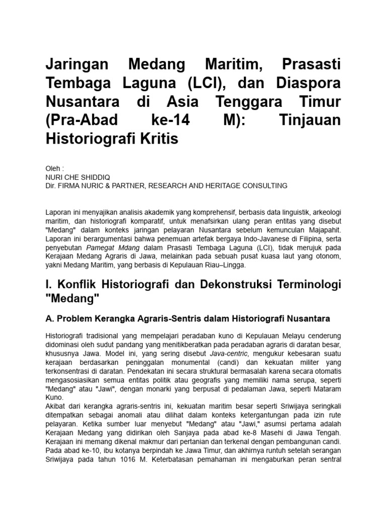 Medang- Jaringan Maritim Melayu Nusantara | PDF