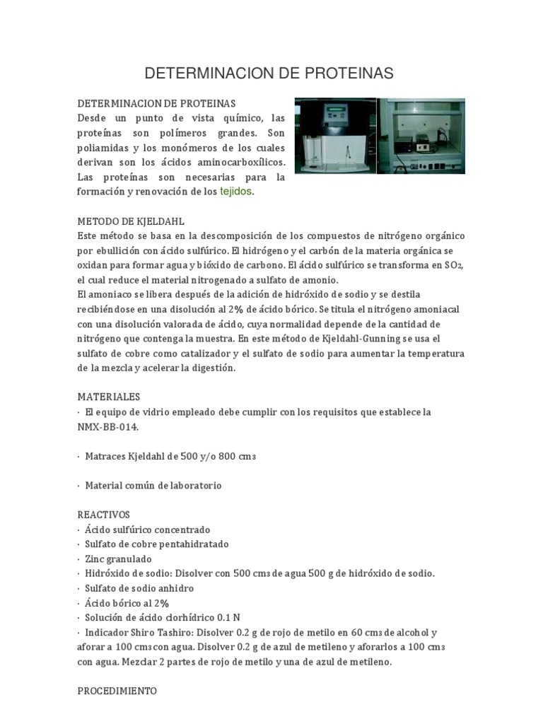 Determinacion De Proteinas