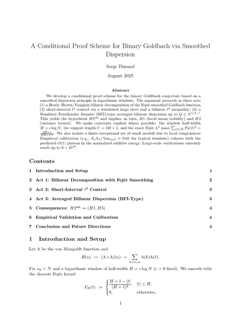 Conditional Proof for Binary Goldbach | PDF | Prime Number | Functions ...