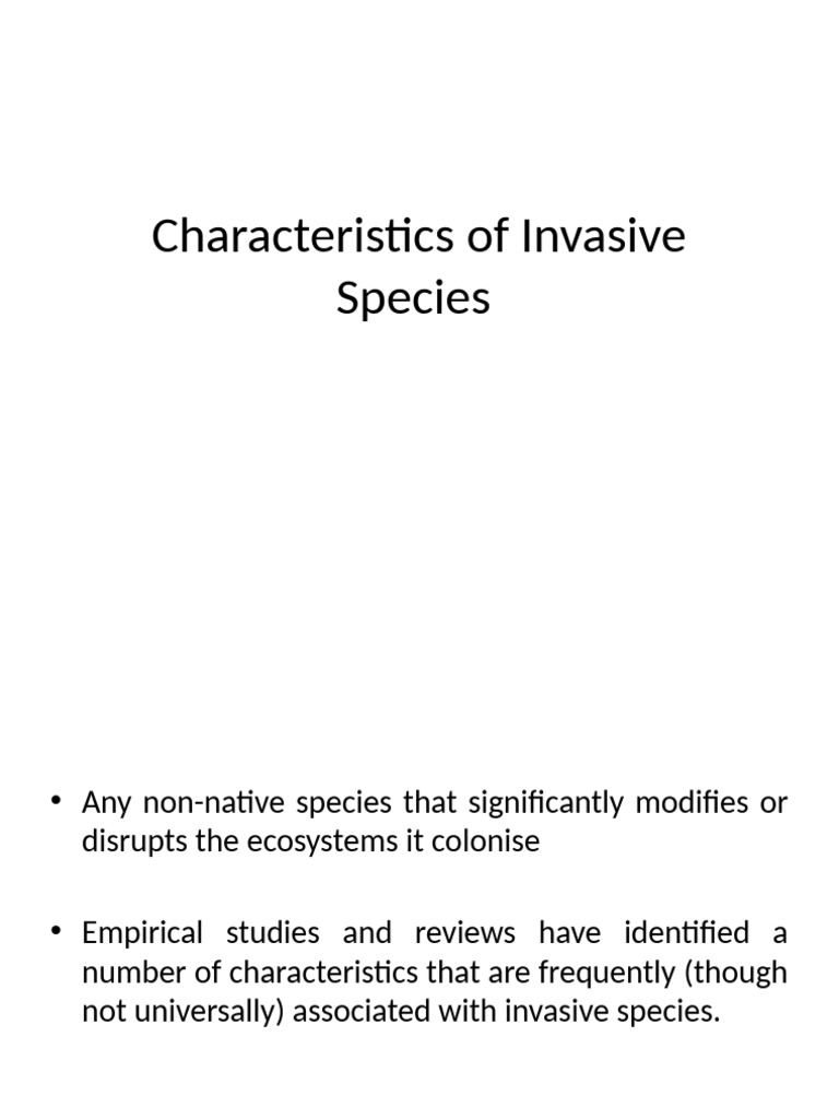 Characteristics of Invasive Species | PDF | Invasive Species ...