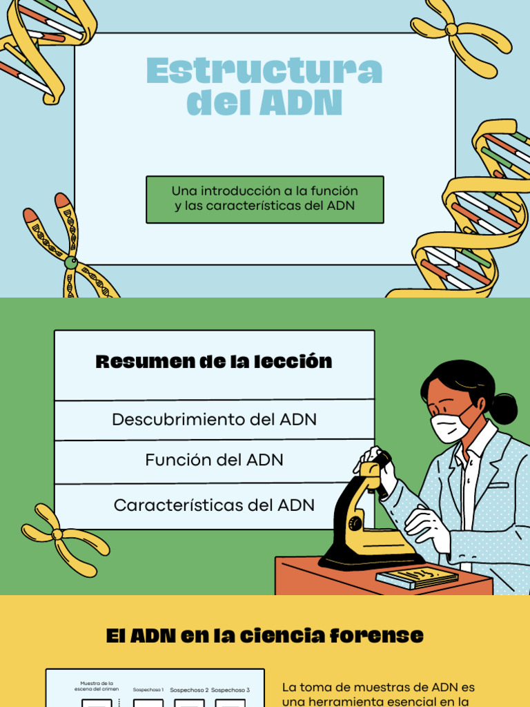 Presentación de Ciencia Estructura Del Adn en Azul Claro Verde Estilo ...