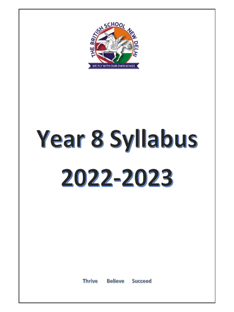 Year 8 Syllabus 2022-23 | PDF | Educational Assessment | Teachers