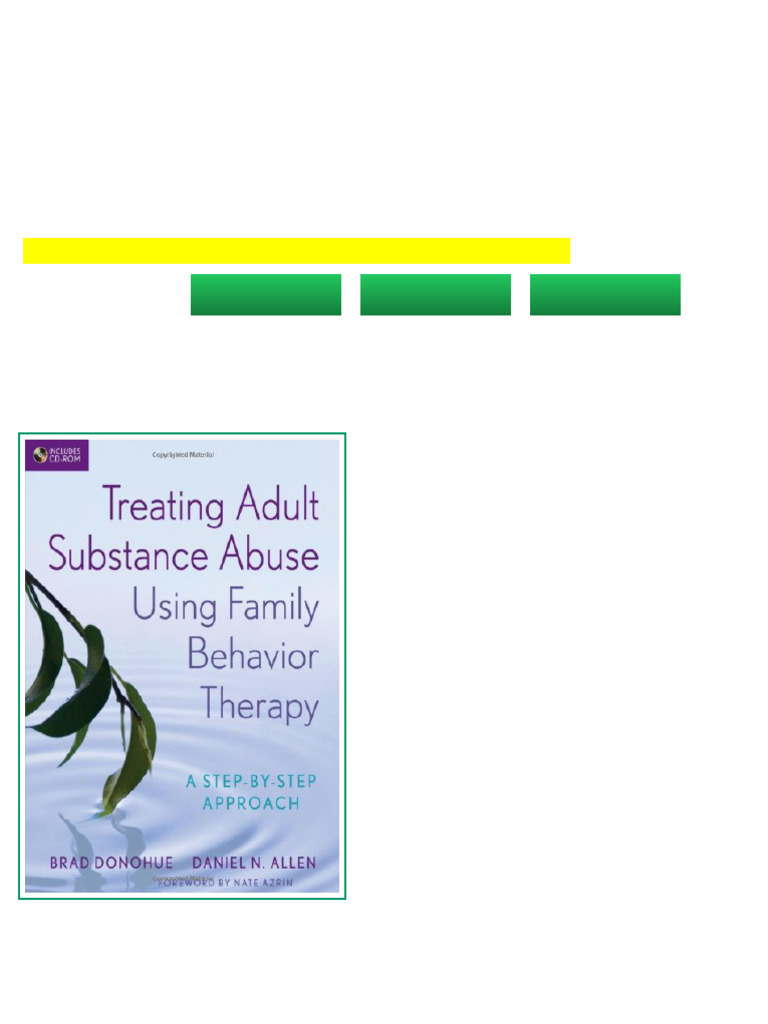 Treating Adult Substance Abuse Using Family Behavior Therapy A Step by ...