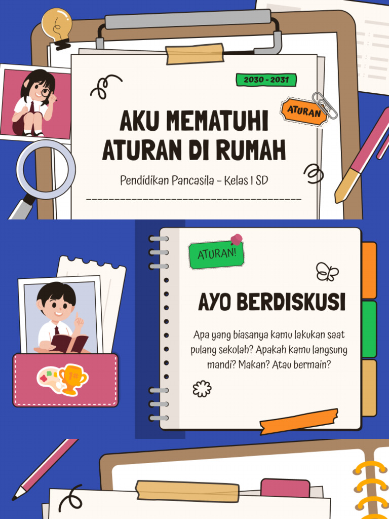 Belajar Mematuhi Aturan Di Rumah Dalam Biru Ilustrasi | PDF