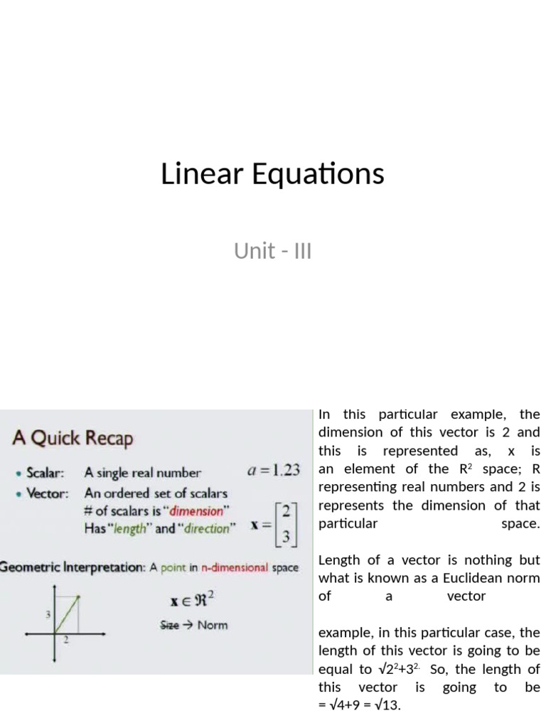 Linear and Non Linear Equartions-Unit3 | PDF | Eigenvalues And ...
