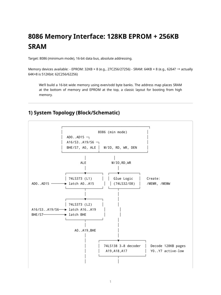 8086 Memory Interface Design Guide | PDF | Central Processing Unit ...