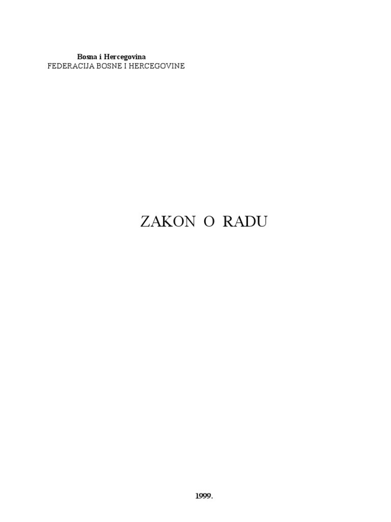 Zakon o Radu | PDF