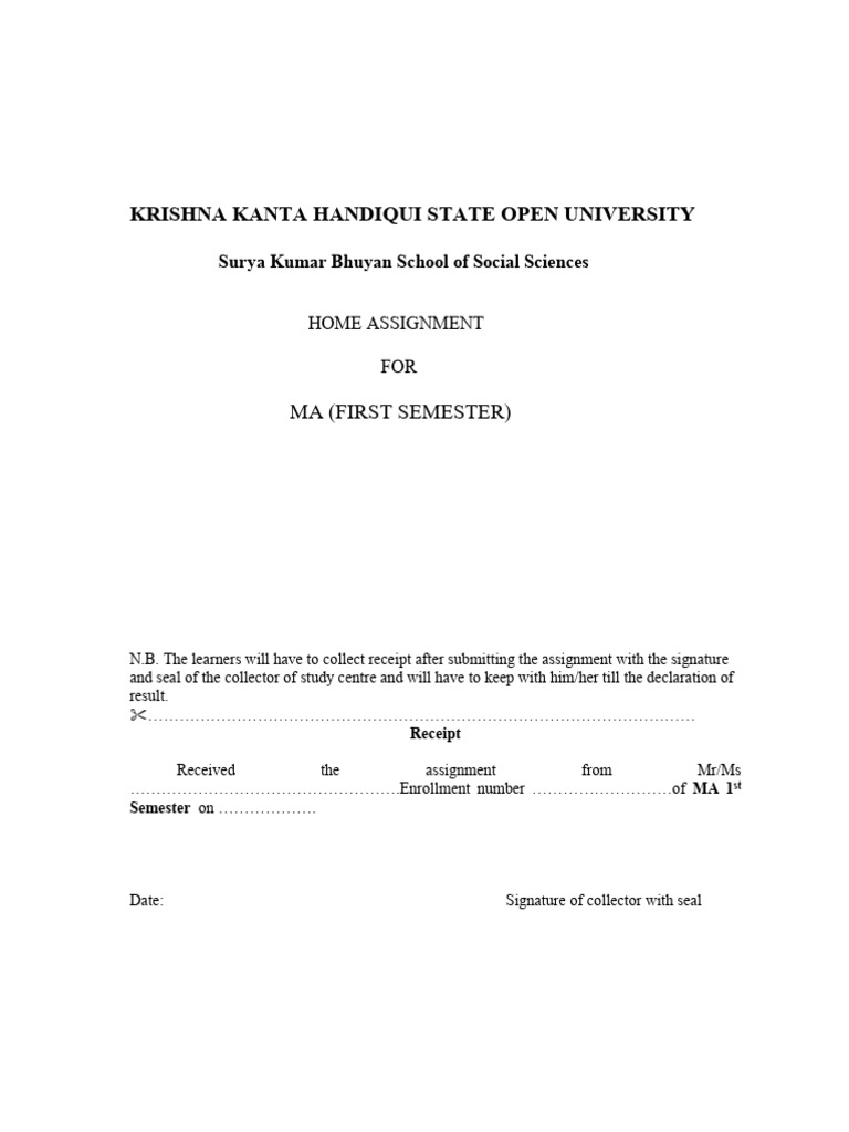 Essentials of Indian Constitution VAC MA 1st Semester Assignment | PDF