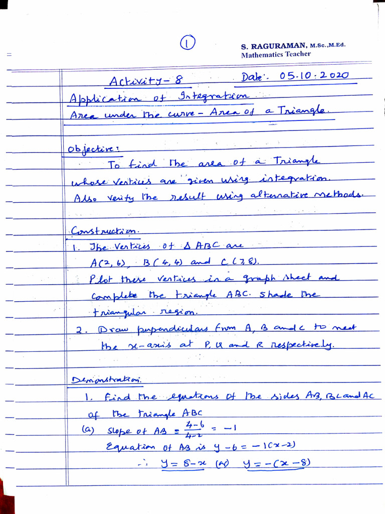 Activity 8 Area Under A Curve-2 | PDF