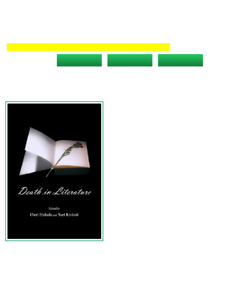 Death in Literature 1st Edition Outi Hakola: Mirror Link | PDF ...