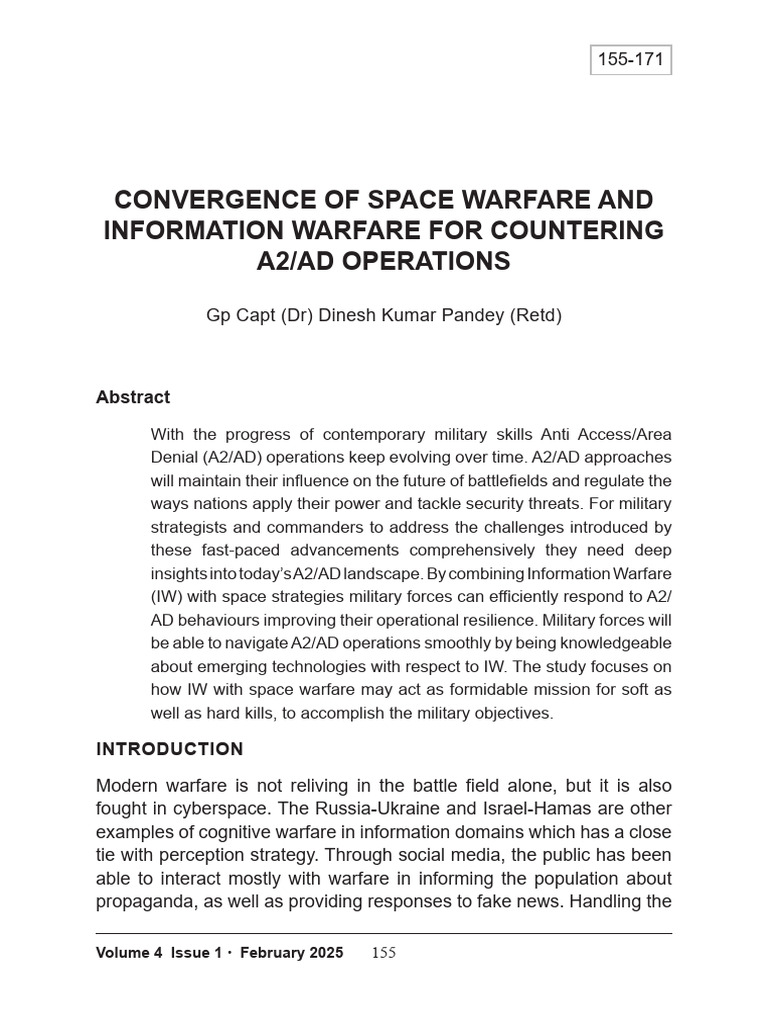 Space and Information Warfare Against A2/AD | PDF | Electronic Warfare ...