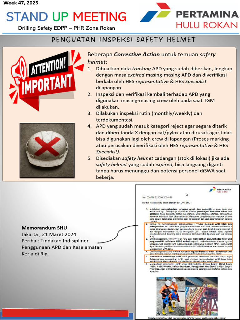 STUM W47 2025_Penguatan Inspeksi Safety Helmet (1) | PDF